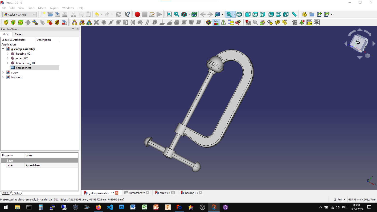 Controlling an entire A2Plus assembly through one Spreadsheet in FreeCAD – Aleksander Sadowski